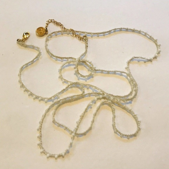 blee inara | Jewelry | Blee Inara Necklace Tiny White Beads Rope Thread ...